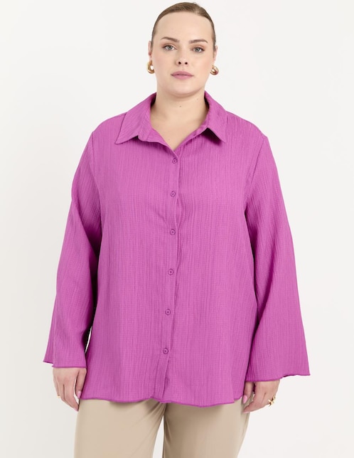 Blusa The Pattern manga larga para mujer 1