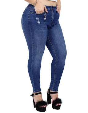 Jeans skinny Doow J-DW-569-Medio corte cintura para mujer